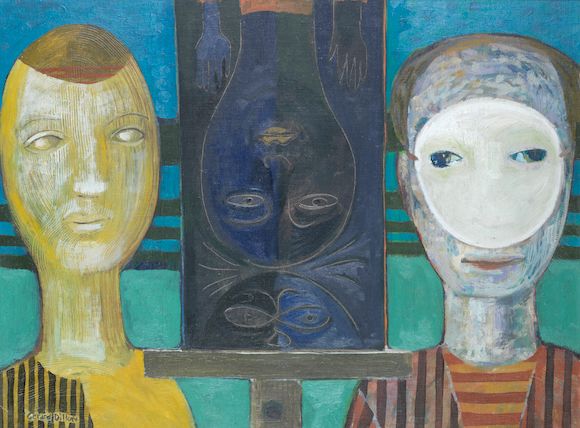 Bonhams : Gerard Dillon (Irish, 1916-1971) Three Faces, June 1952 46 x ...