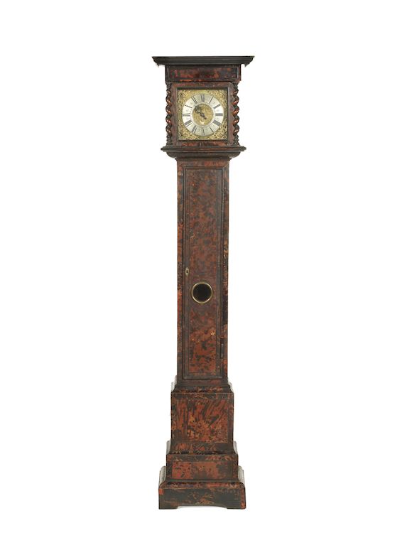 Bonhams : A late 17th century tortoiseshell veneered longcase clock of ...