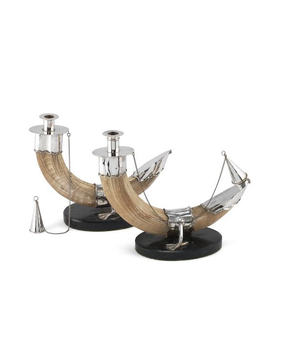 Bonhams : WILLIAM HENRY CRESWICK: A pair of unusual silver mounted ...