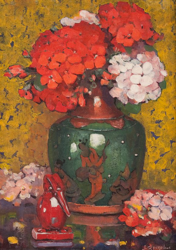 Bonhams : Louis Reckelbus (Belgian, 1864-1958) Hydrangeas