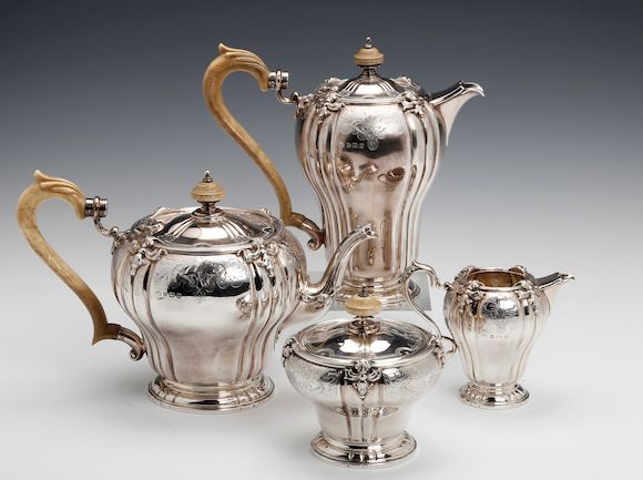 Bonhams : A four-piece silver tea and coffee service by Alexander ...