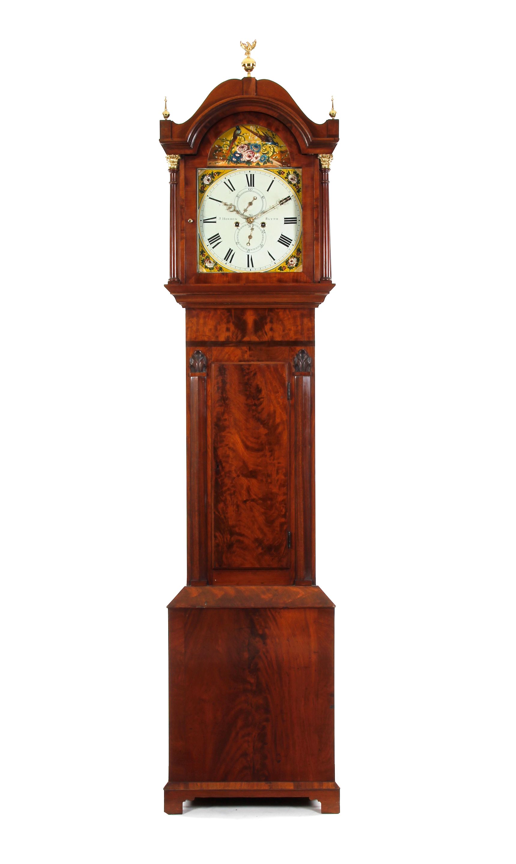 Bonhams : A mid 19th century mahogany-cased 8-day painted dial longcase ...