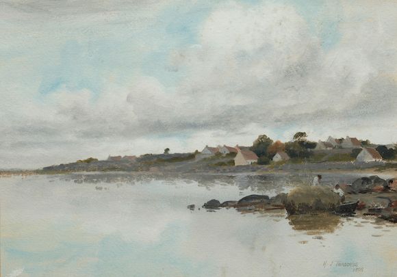 Bonhams : Henry Jones Thaddeus (British, 1860-1929) Coastal scene ...