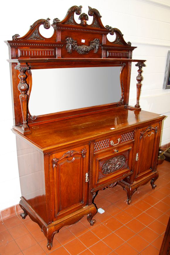 Bonhams : An Edwardian mahogany mirror back side cabinet