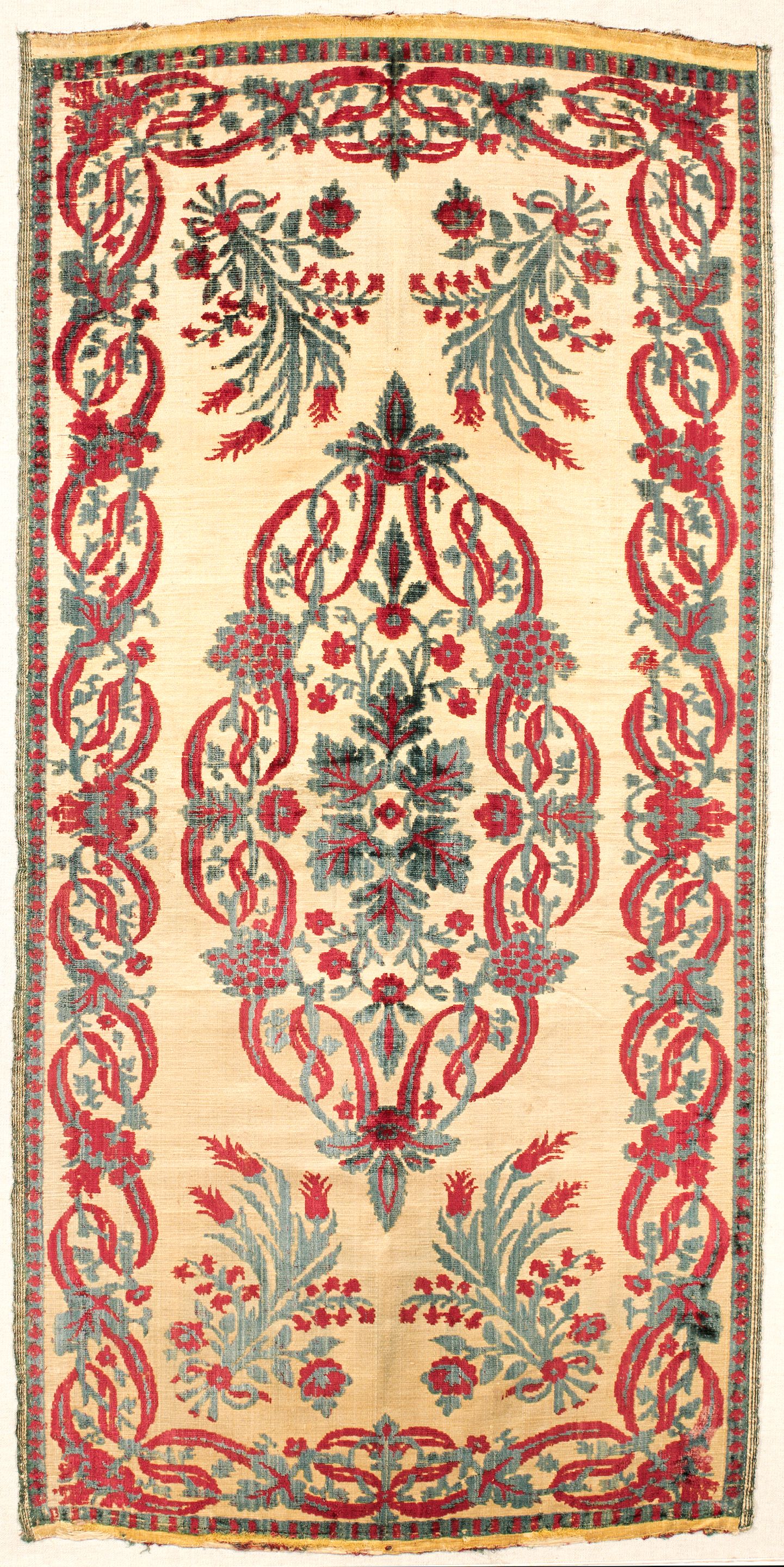 Bonhams : An Ottoman Scutari voided velvet Panel Turkey, Early 19th Century