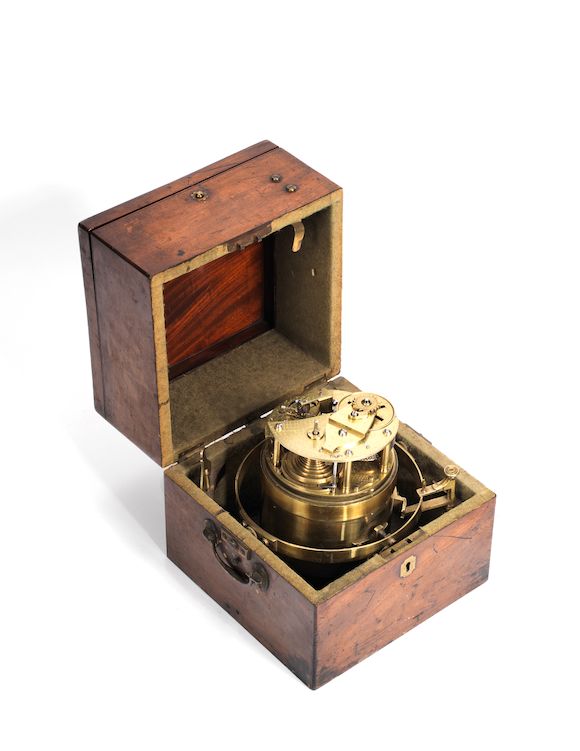 Bonhams : An early 19th century mahogany eight day marine chronometer ...