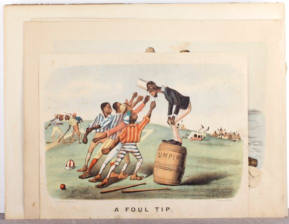 Bonhams : Thomas B. Worth (American, 1834-1917) 'A Foul Tip'