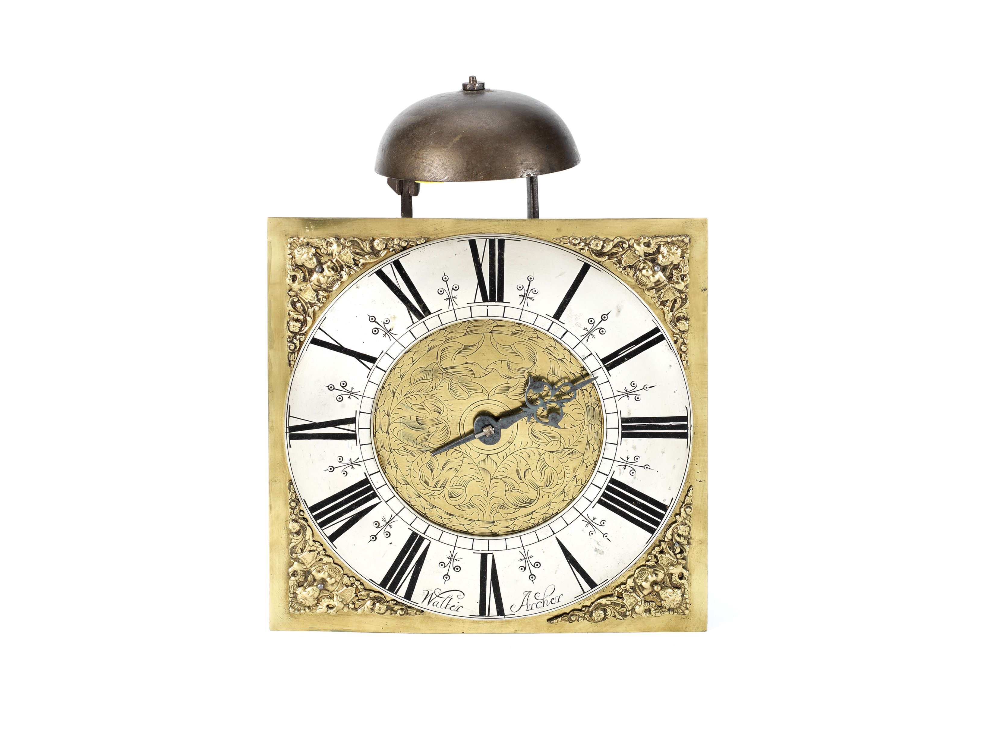 Bonhams : An early 18th century brass hook and spike wall clock Walter ...
