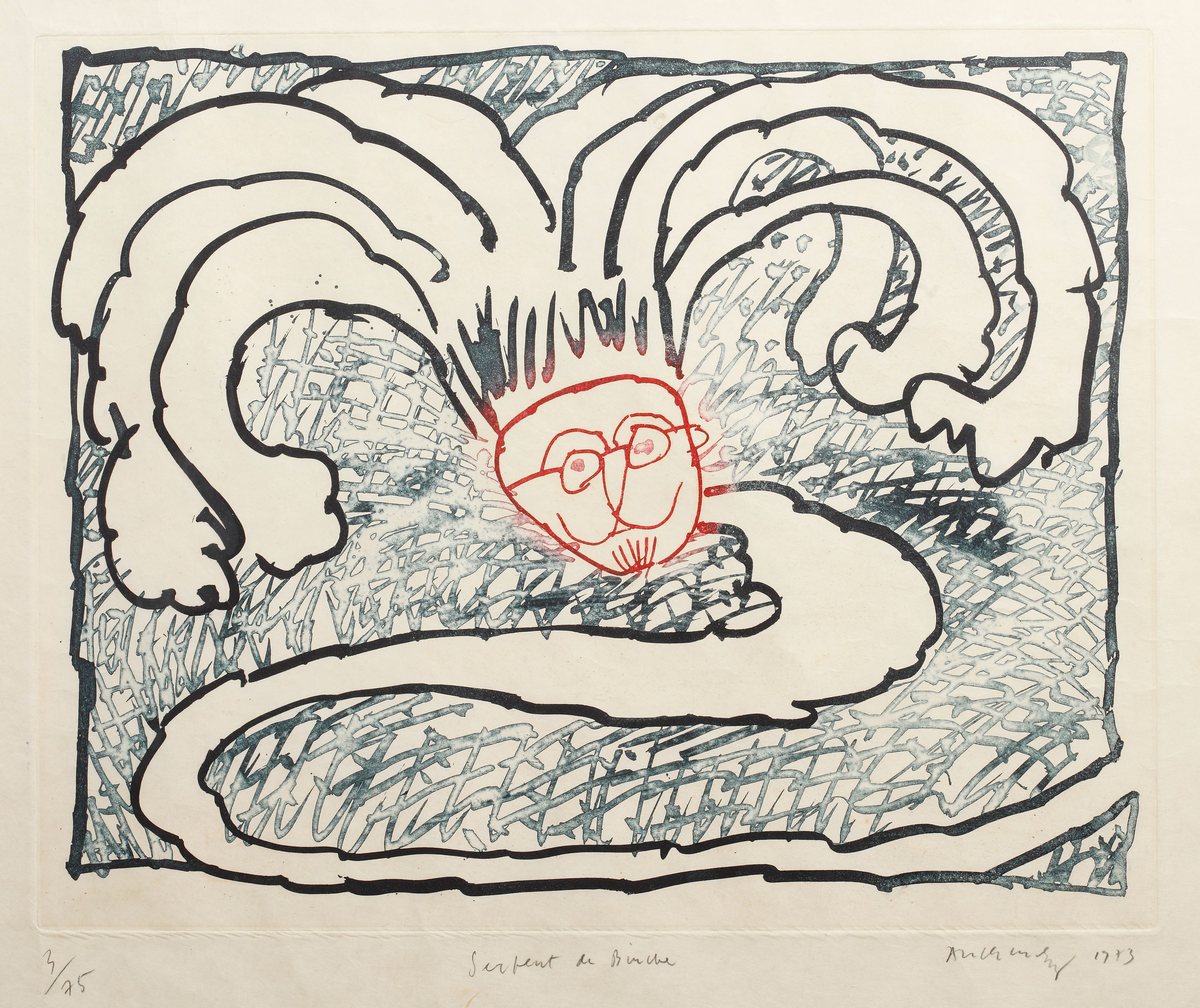 Bonhams : Pierre Alechinsky (Belgian, born 1927) 'Serpent de Binche ...