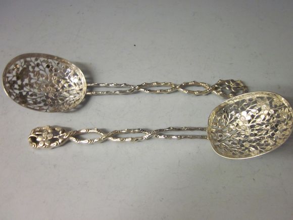 Bonhams : A Chinese pair of decorative spoons by Luen Wo, Shanghai ...