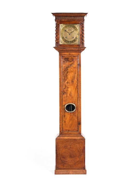 Bonhams : A late 17th century walnut one month duration longcase clock ...