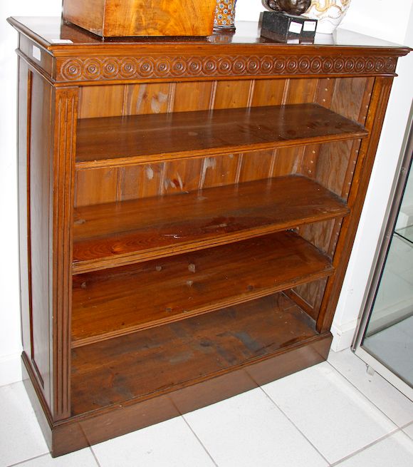 Bonhams : An oak dwarf open bookcase,