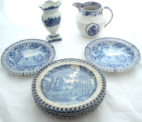 Bonhams : A set of transfer printed pearlware plates Circa 1810