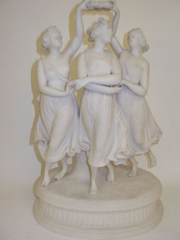 Bonhams : A Parian figure group of the Three Graces