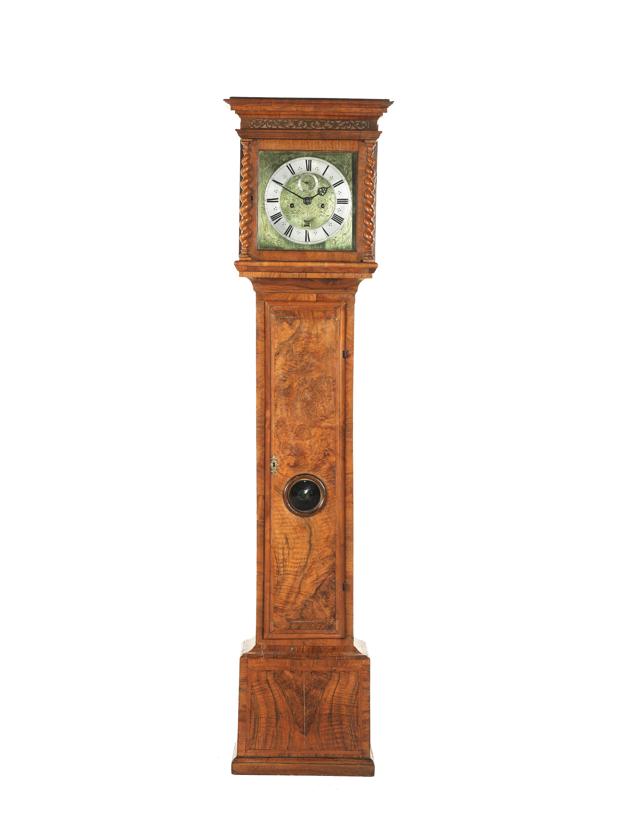 Bonhams : A late 17th century quarter striking walnut longcase clock ...