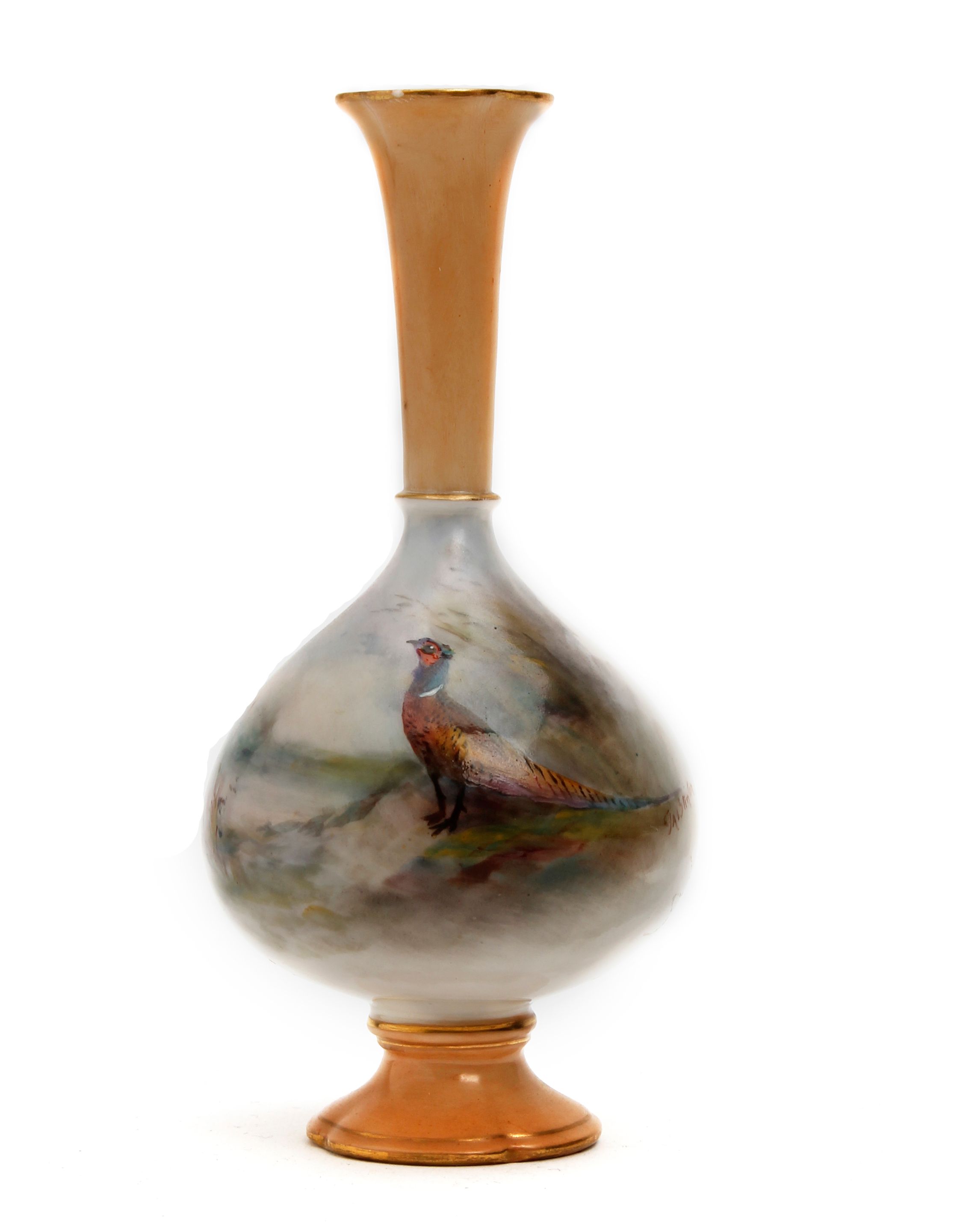 Bonhams : A Royal Worcester vase, painted by James Stinton Dated 1908