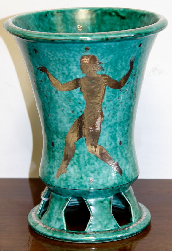 Bonhams : A Gustavesberg Art Deco flared cylindrical vase,