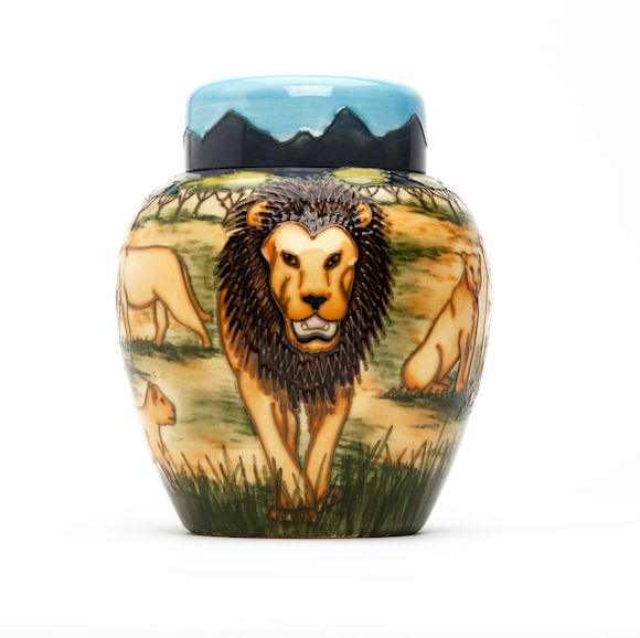 Bonhams : A Moorcroft limited edition 'Pride of Lions' ginger jar ...