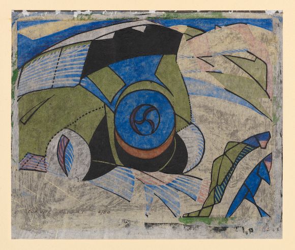 Bonhams : Claude Flight (British, 1881-1955) Paris Omnibus Linocut ...