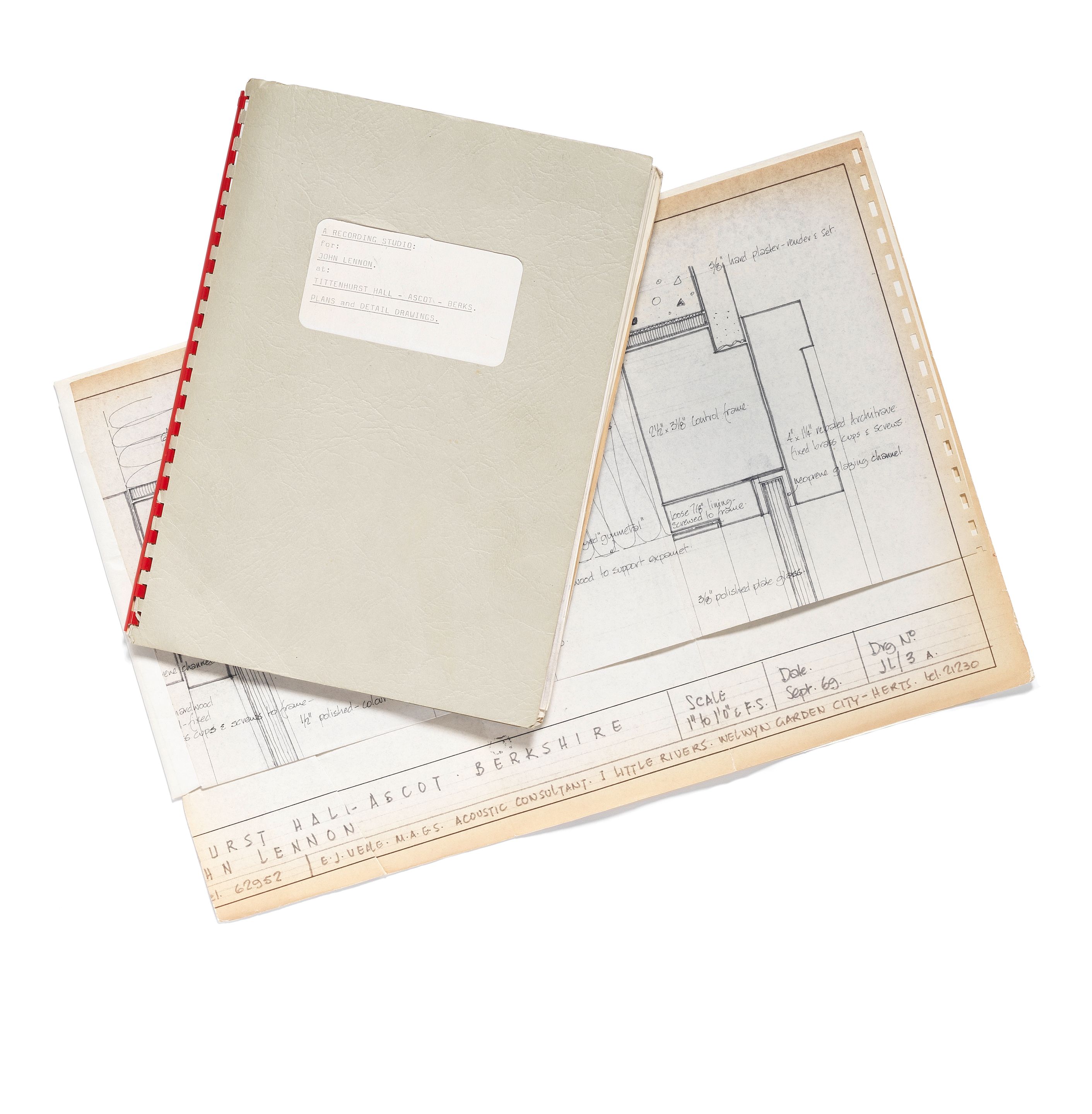 Bonhams : Architectural plans for John Lennon's recording studio at ...