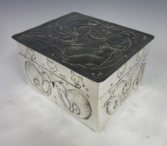 Bonhams : An Arts and Crafts silver rectangular casket by Robert ...