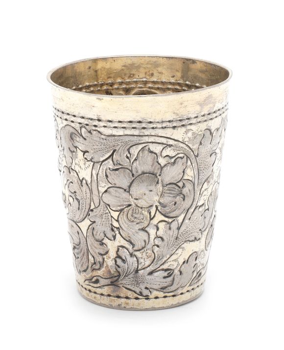 Bonhams : A late 17th / early 18th century unmarked silver-gilt beaker ...