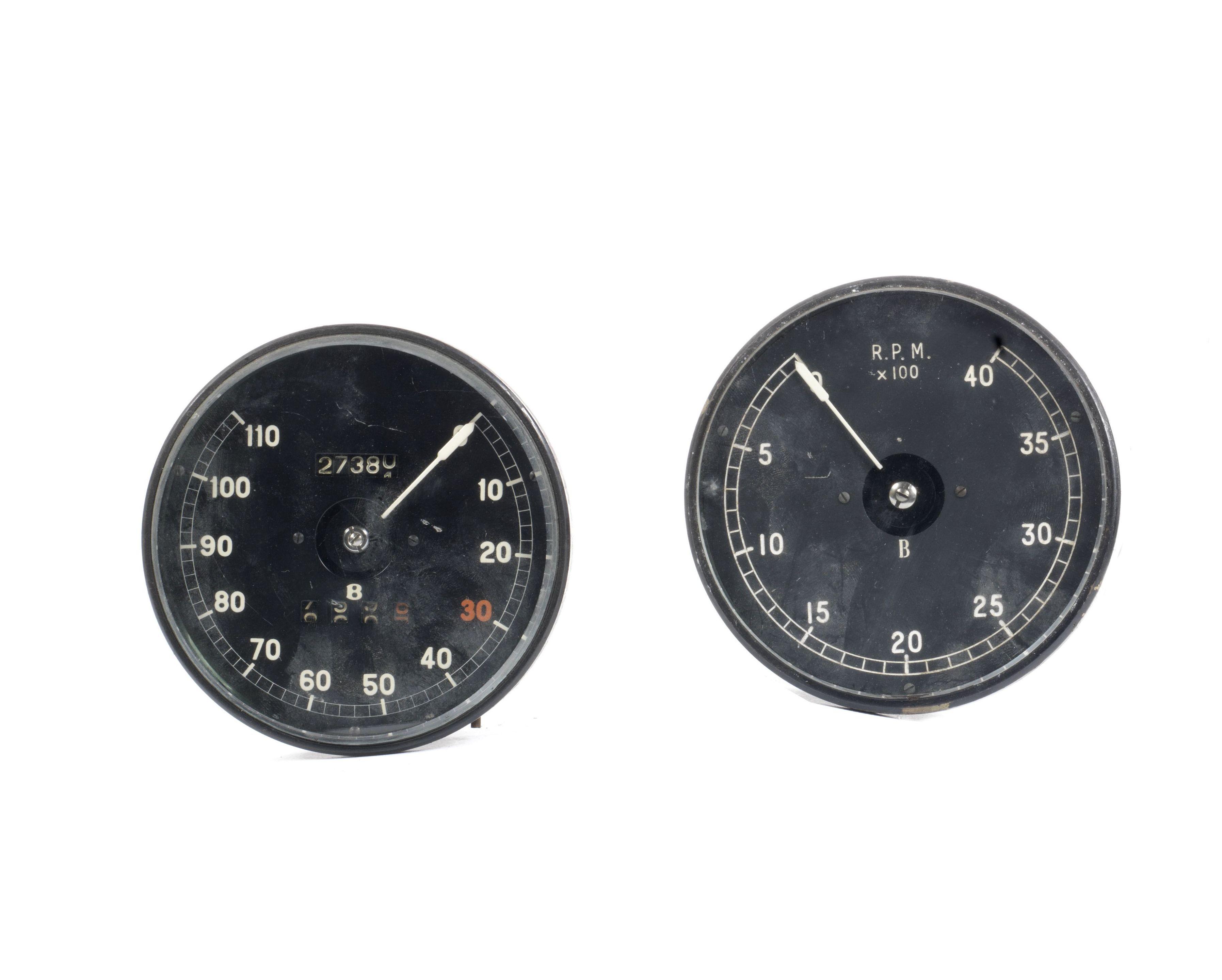 Bonhams Cars : A Bentley speedometer and a rev counter,