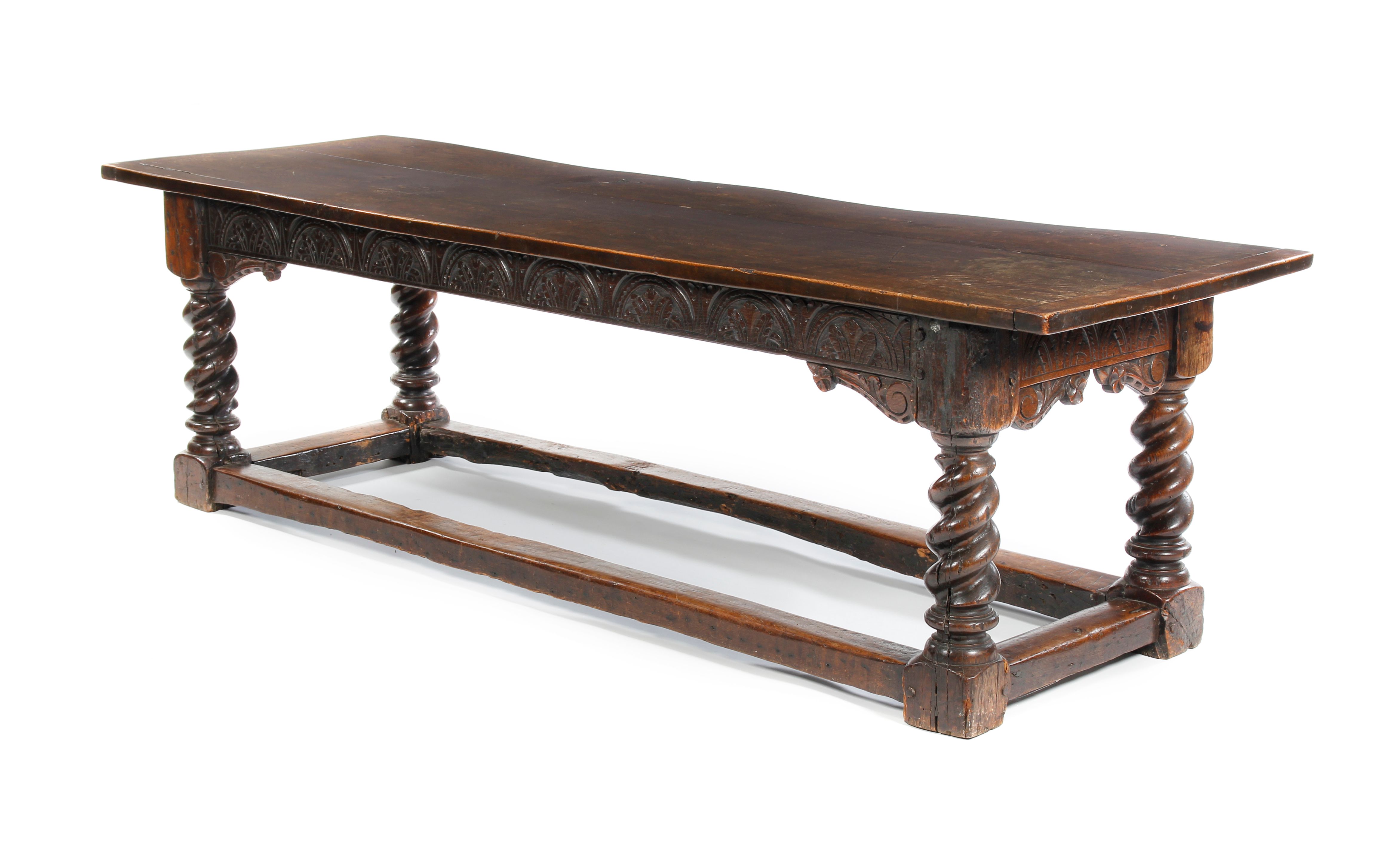 Bonhams : A 17th century style oak and elm refectory table