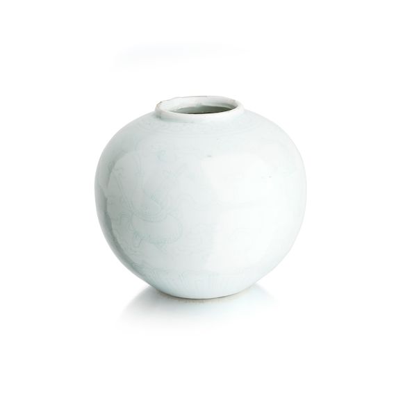 Bonhams : A clair de lune anhua decorated vase Bearing four character ...