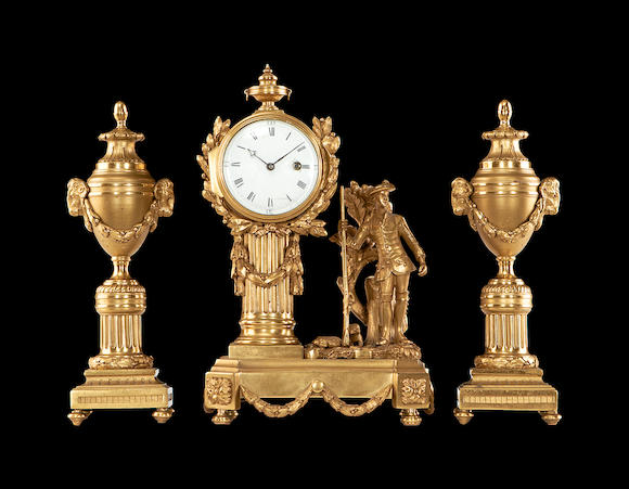Bonhams A Late 18th Century Century Gilt Bronze Figural Timepiece