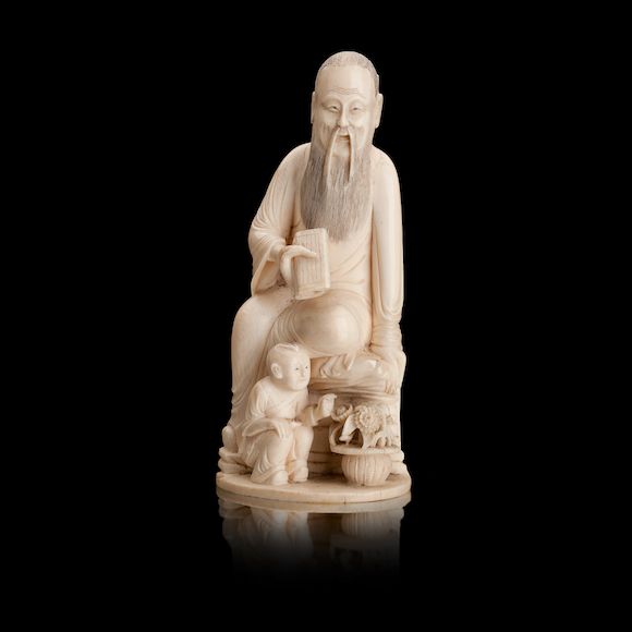 Bonhams : Four ivory sages Chinese, late Qing