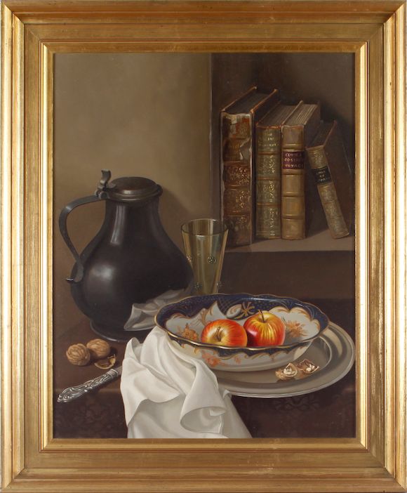 Bonhams : English School, 20th Century Still life interior with tankard ...