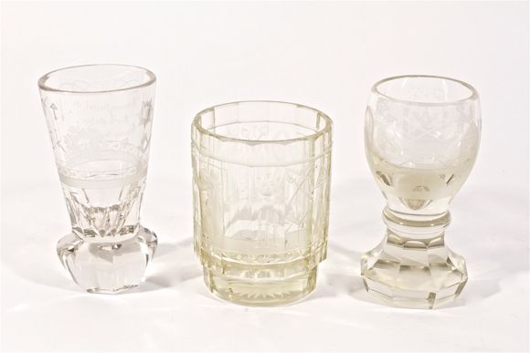 Bonhams : Three Masonic glasses, 19th and 20th century