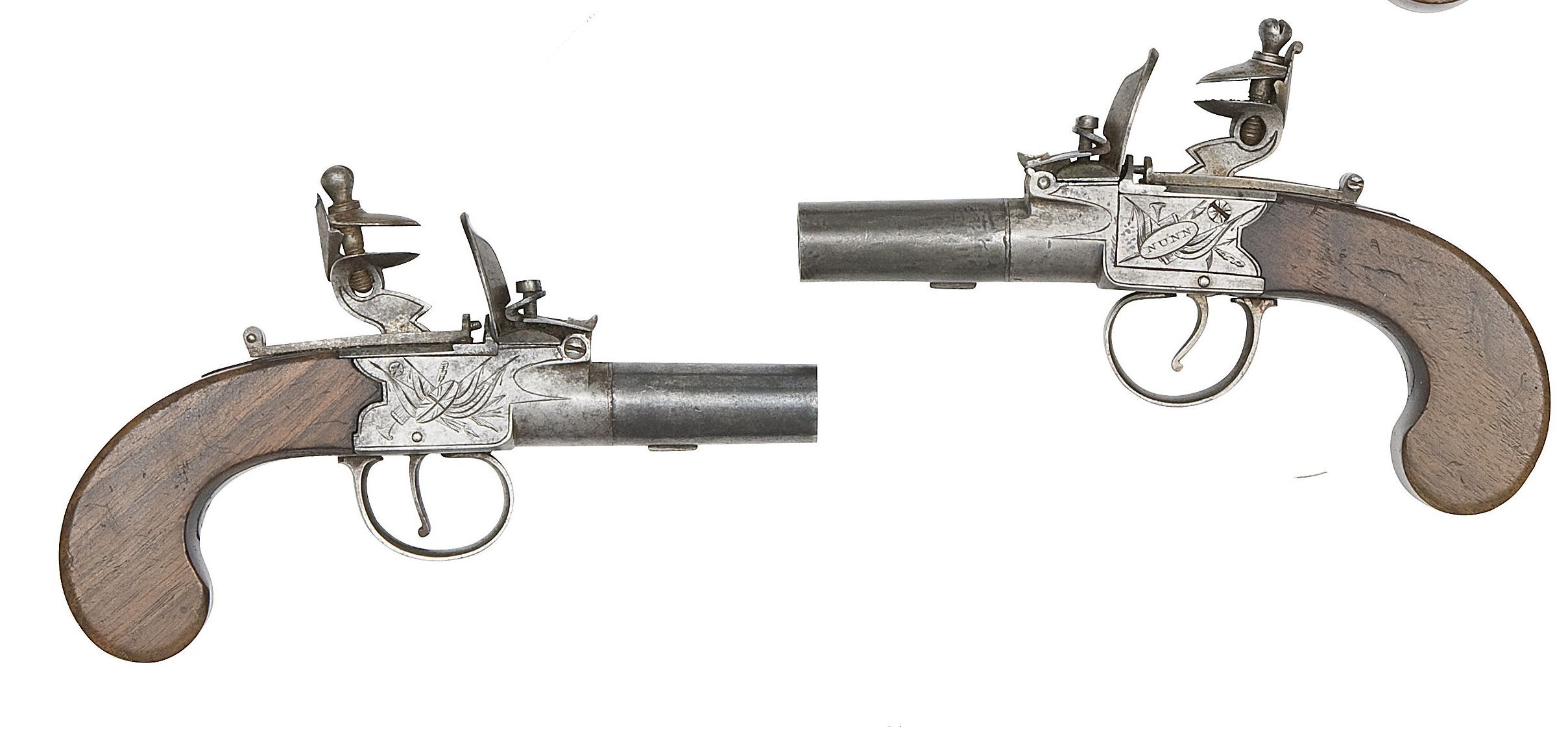 Bonhams : A Pair Of 50-Bore Flintlock Box-Lock Pocket Pistols