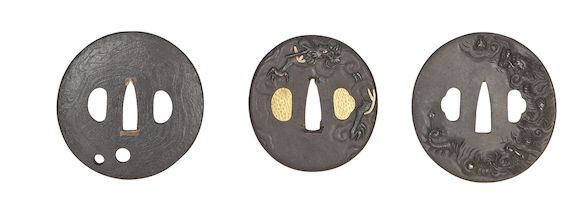 Bonhams : Three Circular Iron Tsuba