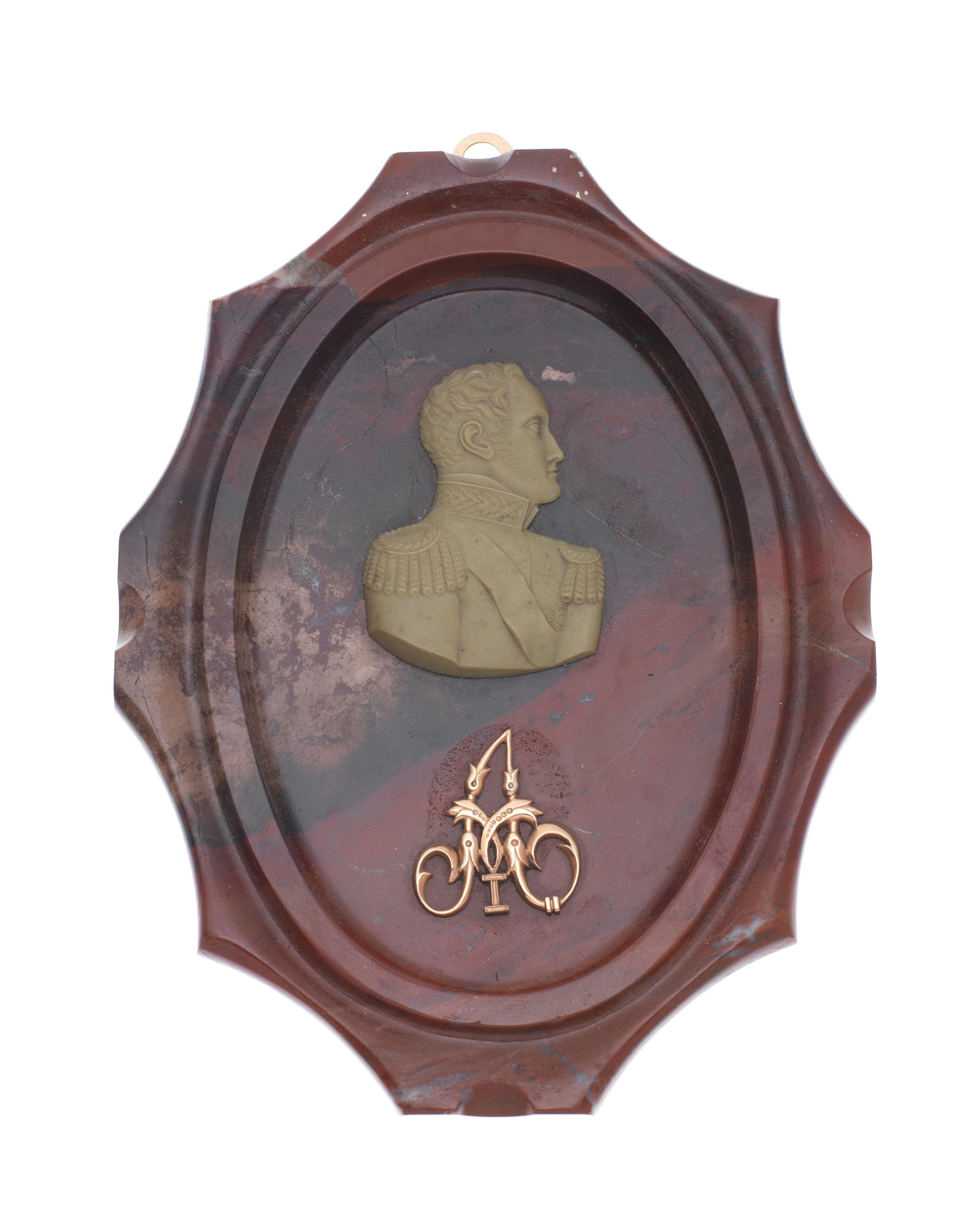 Bonhams : A Russian red marble commemorative plaque the hanger with ...
