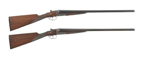 Bonhams : A fine pair of 12-bore (2¾in) 'No. 4 Deluxe' boxlock ejector ...