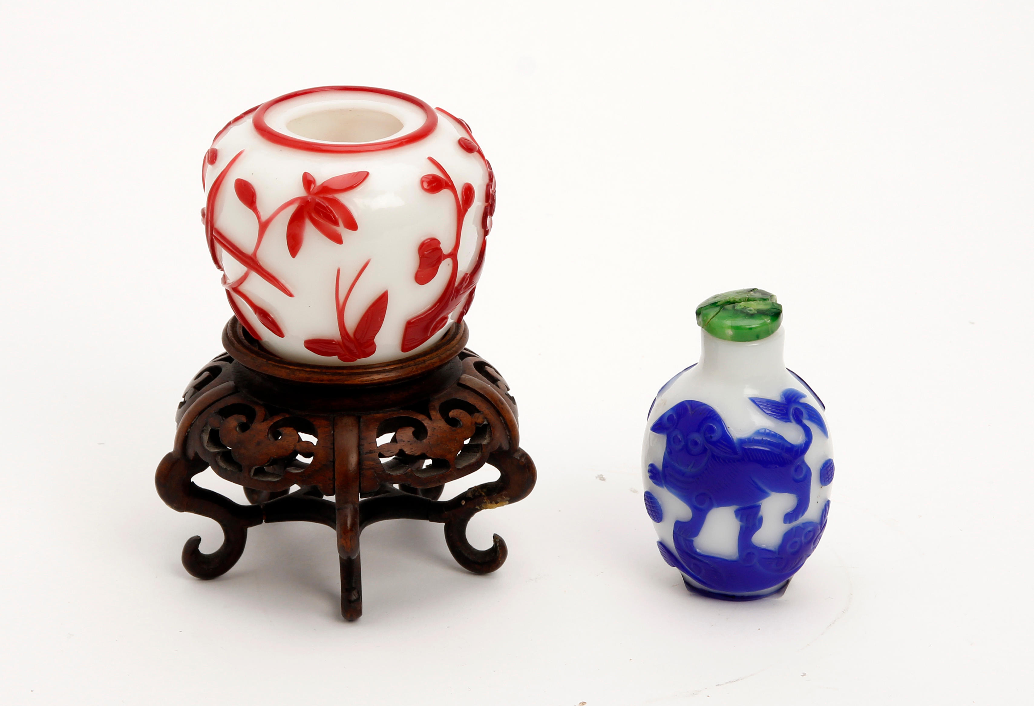 Bonhams A Peking Red Overlay Glass Vase 20th Century