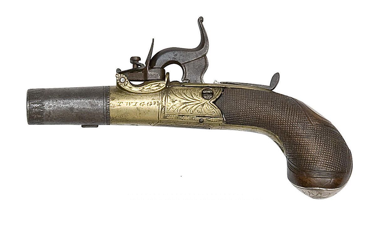 Bonhams : A 90-Bore Box-Lock Pocket Pistol For 'Top-Hat' Percussion ...