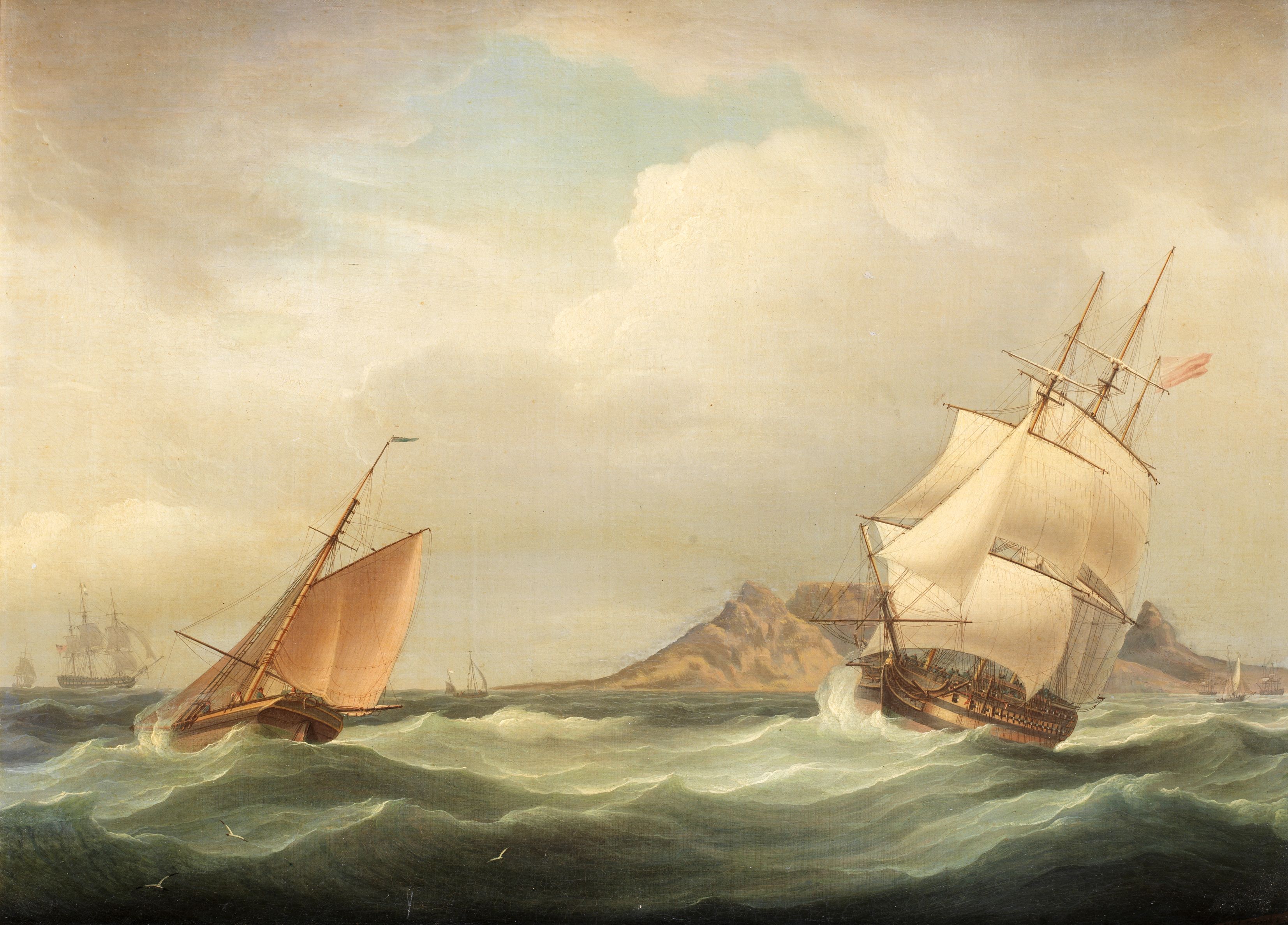 Bonhams : Thomas Whitcombe (British, 1760-1824) H.M.S. Illustrious ...