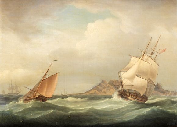 Bonhams : Thomas Whitcombe (British, 1760-1824) H.M.S. Illustrious ...