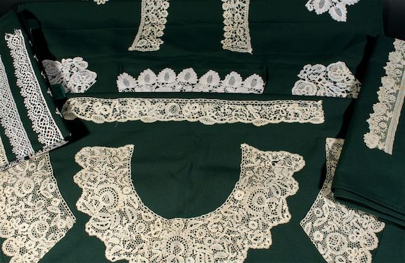 Bonhams : A collection of lace collars, edgings and collector's samples