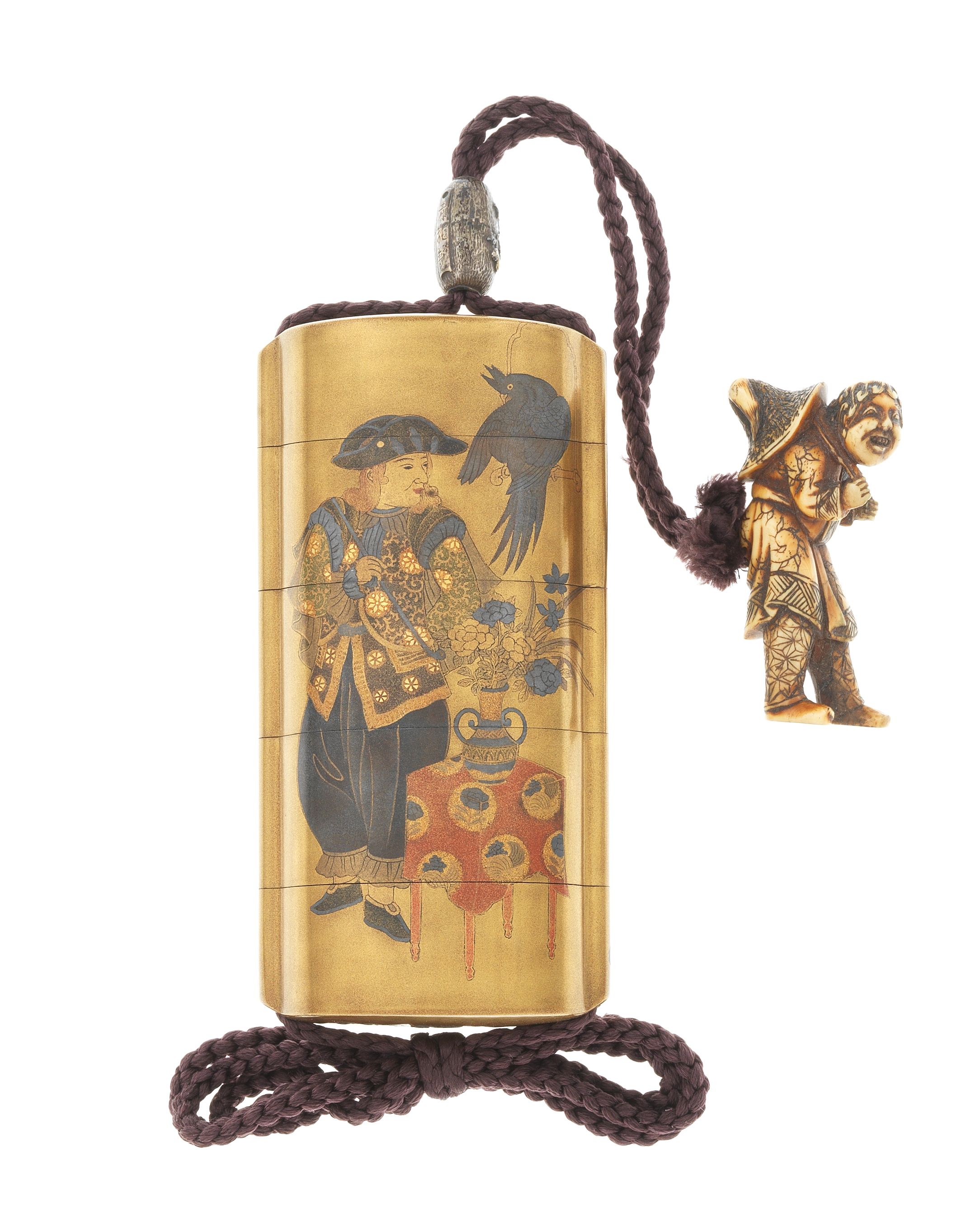 Bonhams : A gold lacquer four-case inro By Koma Kyuhaku, 19th century