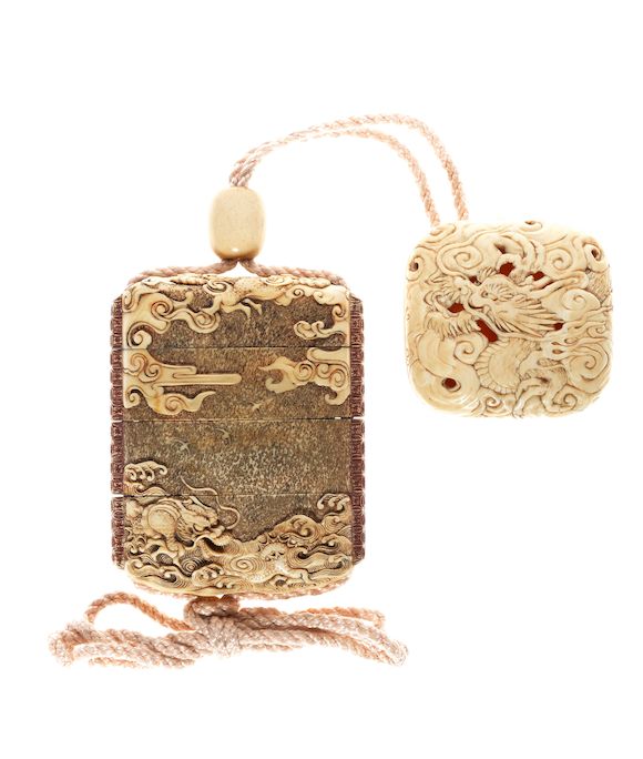 Bonhams : An ivory three-case inro Early 19th century