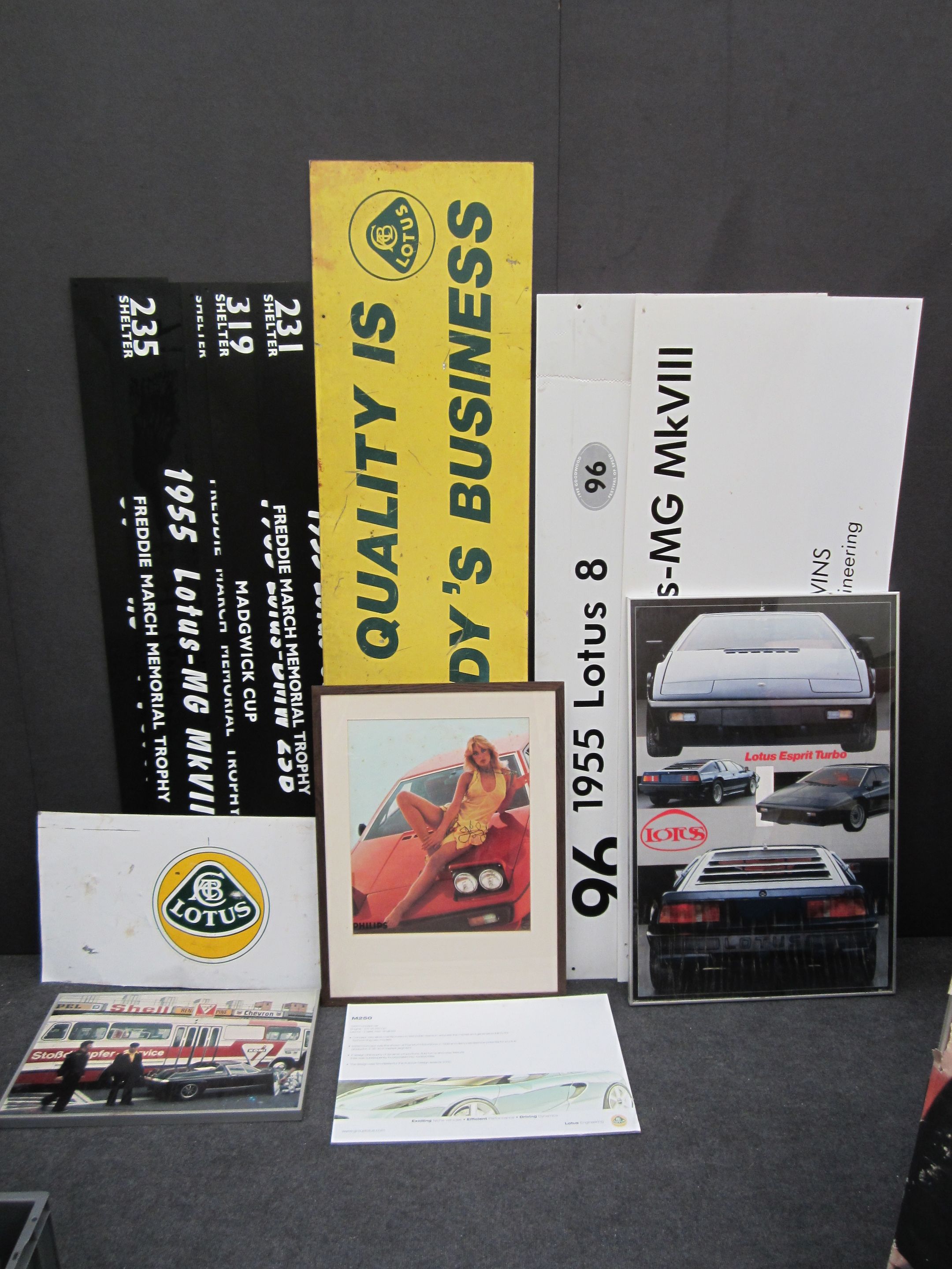 Bonhams Cars : A lot of Lotus related signs, posters, prints and ...