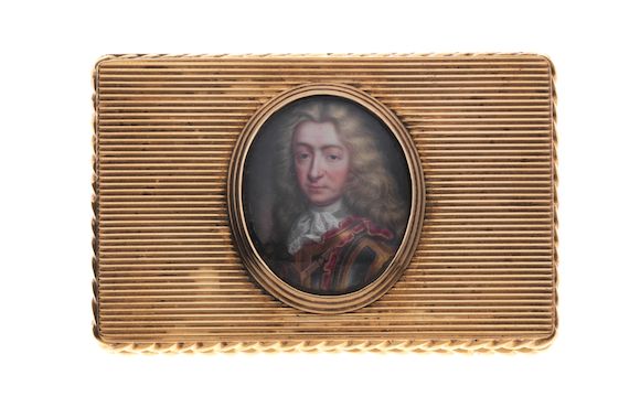 Bonhams : A 19th century gold snuff box with earlier enamel on copper ...