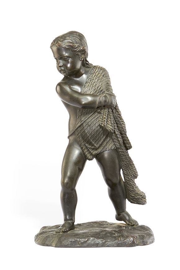 Bonhams : A late 19th Century bronze figure of a fisher boy,probably ...
