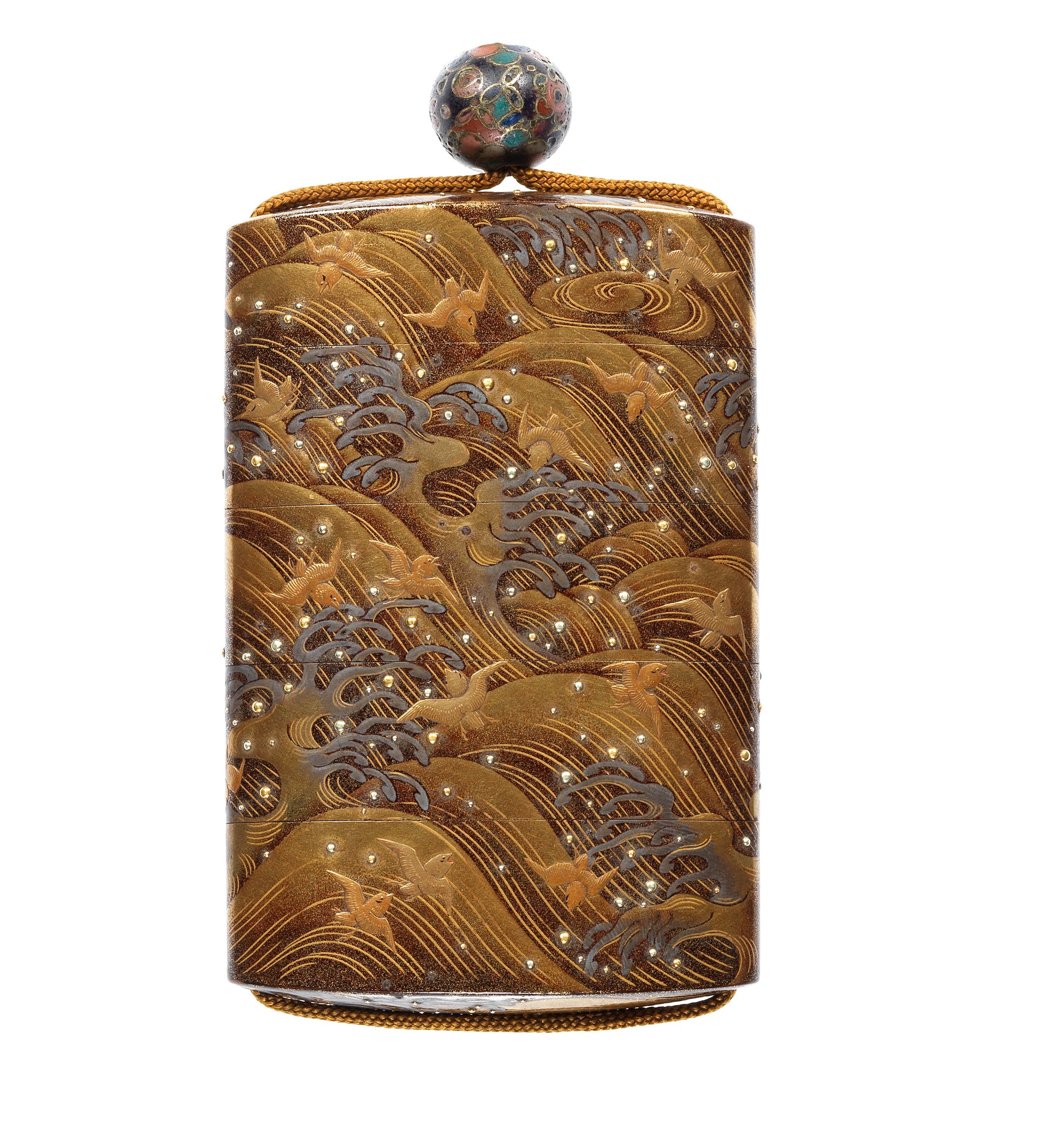 Bonhams : A gold lacquer four-case inro By Koma Yasutada, 19th century