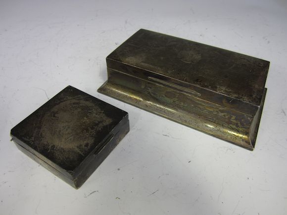 Bonhams : A silver rectangular cigarette box by Walker and Hall ...