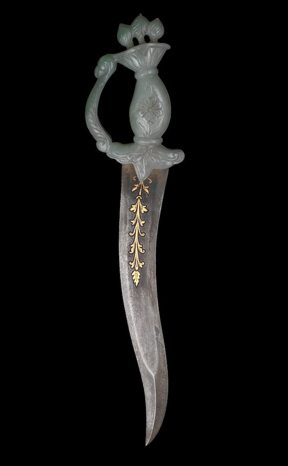 Bonhams : A Mughal-style jade-handled dagger